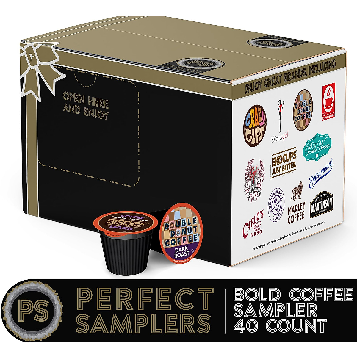 Perfect Samplers Coffee Pod, Dark Roast & Bold Flavors, Single Serve Cups for Keurig K Cup Machines, Robust Assortment, Variety Pack, 40 Count