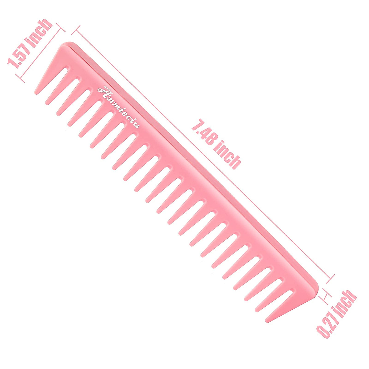 2Pcs Wide Tooth Comb and Large Hair Detangling Comb, Durable Hair Combs, Suitable for Curly Hair, Long Hair, Wet or Dry Hair in all Types, Anmieciu Advanced Care Styling Hair Comb. (Pink, Purple)