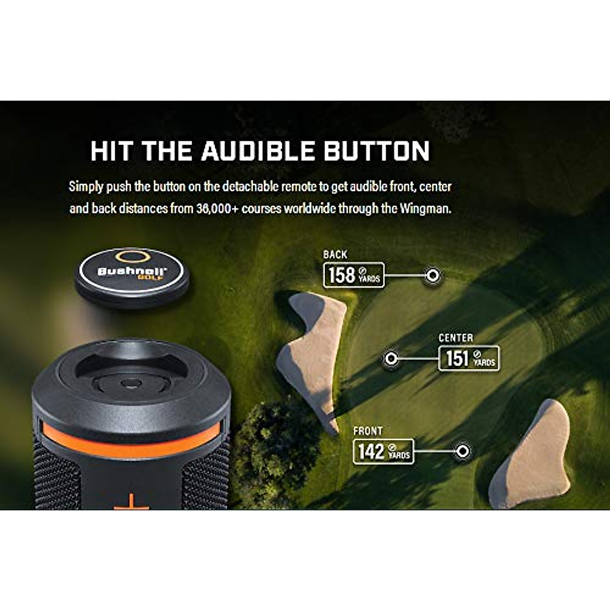 Bushnell Wingman 2 GPS Bluetooth Speaker with Included Wearable4U Ultimate Black Earbuds with Power Case and Wall/Car Chargers Bundle