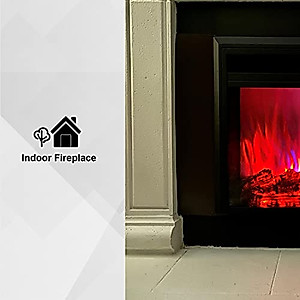 XBrand 28 Inch Long Black Glass and Steel Indoor Insert Electric Fireplace Heater with Remote Control, LED Rolling Flame Effect, and Temperature Limiting Control