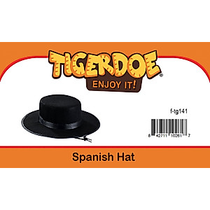 Tigerdoe Spanish Hat - Gaucho Hat - Amish Hat - Black Flat Top Fedora Costume Hats