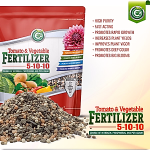 5-10-10 Tomato & Vegetable Fertilizer - Made in USA - Nitrogen, Phosphorus, Potassium Plant Food for Indoor/Outdoor Plants & Flower Gardens - Promotes Vigorous Growth and Big Blooms!