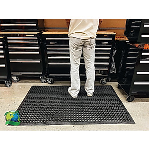 Envelor 2-Pack Anti Fatigue Rubber Floor Mat Non-Slip Restaurant Mat for Floors Bar Mat Drainage Mat Doormat Door Mat Utility Garage Floor Mat Home Mat Anti Slip Entry Mat 36 x 60 Inches