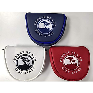 DBYAN Pebble Beach Golf Links Magnetic Mallet Putter Head Covers for Scotty Cameron, Taylormade, Titleist, Ping and Mizuno Putters,Red