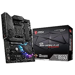 MSI MPG B550 Gaming Plus Computer Gaming Motherboard (AMD AM4, Ryzen 5000 & 3000 Series, DDR4, PCIe 4.0, SATA 6Gb/s, M.2, USB 3.2 Gen 2, HDMI/DP, ATX) AMD PC Motherboards (Renewed)