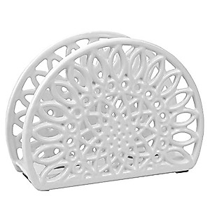 Sunflower Design Cast Iron Napkin Holder, By Home Basics (Black) / Napkin Holders For Kitchen/Table Napkin Holder With Non-Skid Feet/Doubles As Storage For Small Papers