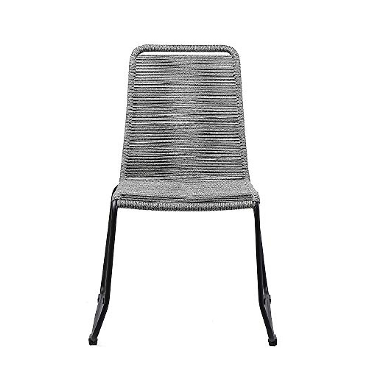 ARMEN LIVING LCSHSICH Shasta Outdoor Metal and Rope Stackable Dining Chair-Set of 2, Gray