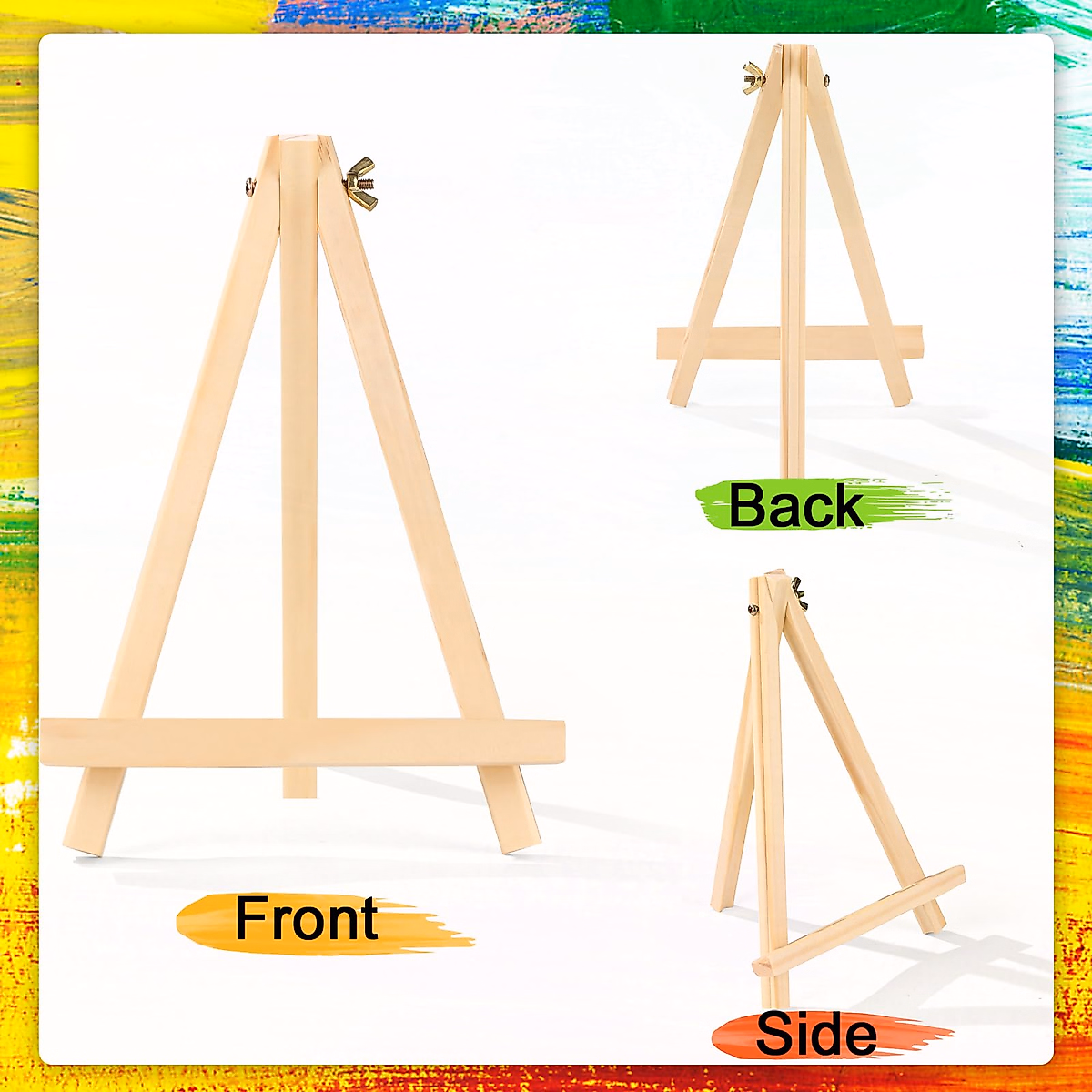 26 Pack 9 Inch Wood Easels, Easel Stand for Painting Canvases, Art, and Crafts, Tripod, Painting Party Easel, Kids Student Tabletop Easels for Painting, Portable Canvas Photo Picture Sign Holder