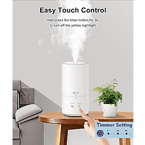 Home Humidifier for Large Room, 1000ml Essential Oil Diffuser with Timer, Top Fill Design Cool Mist Humidifier for Bedroom, Living Room, Quiet for Baby Room, Touch Button