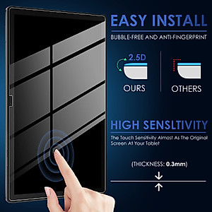 【2-PACK】DETUOSI Screen Protector for Samsung Galaxy Tab A8 10.5" 2022 (SM-X200/ X205/ X207), Ultra-Clear/Case Friendly/Touch Sensitive/Bubble Free/Anti-Scratch Mica Galaxy Tab A8 10.5" Tempered Glass