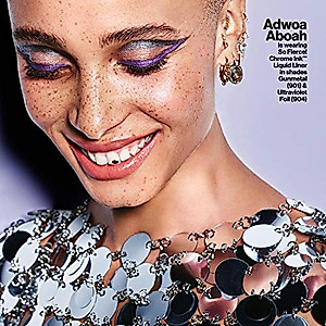 Revlon So Fierce! Chrome Ink Liquid Eyeliner, Longlasting Bold Metallic Pen Liner with Dip Ink Cap for Pearl, Shimmer Blend, 902 Bronzage, 0.03 oz.