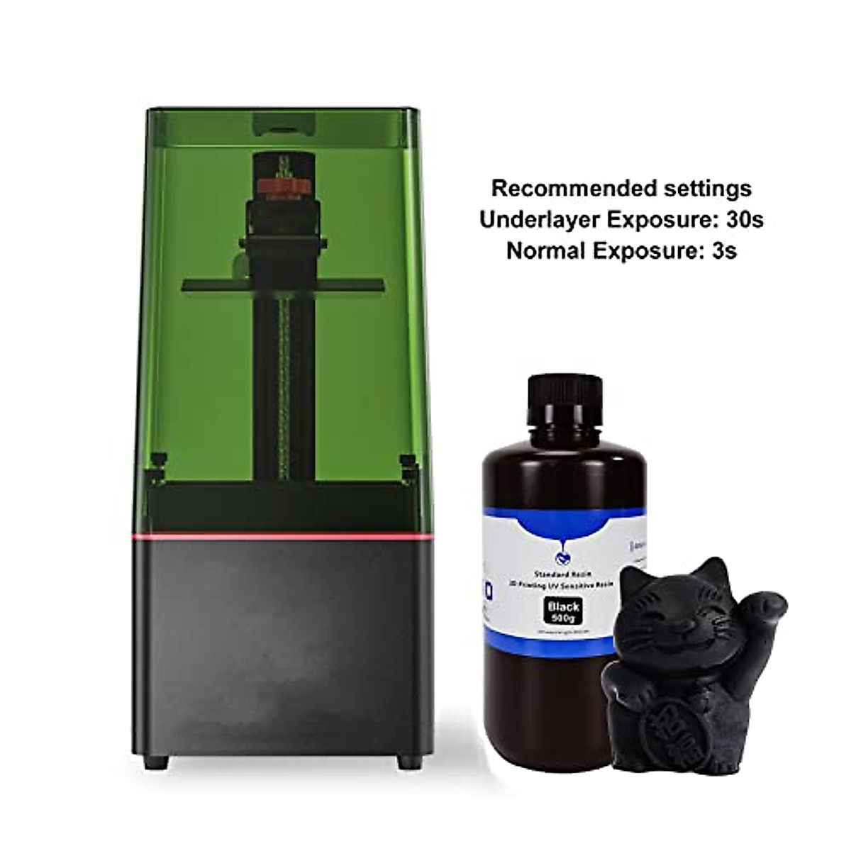 Photopolymer Resin, 500g LCD DLP High Toughness 3D Printer Resin UV Curing for Model(Black)