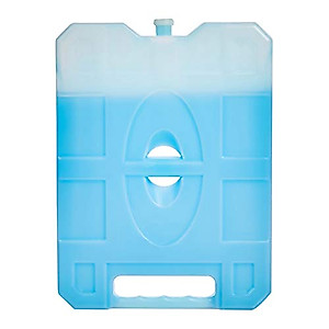 Amazon Basics Reusable Hard Sided Rectangular Ice Pack, Pack of 4, Large, Blue, 10.4" X 7.9" X 1.2"