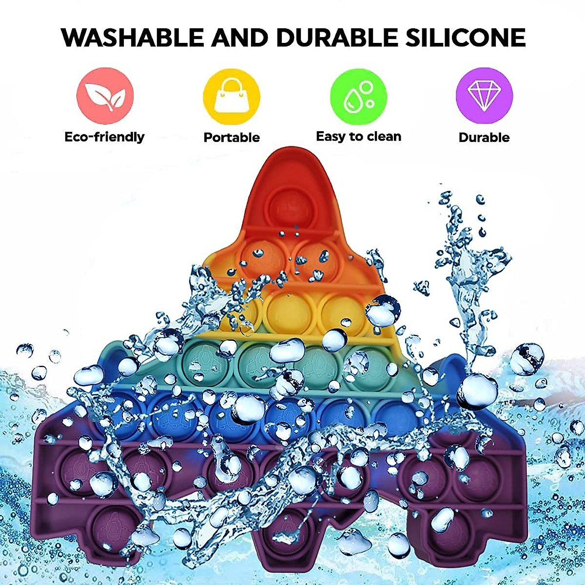 A Plus Formula Pop It Toy - Push Bubble Fidget - Sensory Silicone Stress Reliever - Autism Special Needs - Game Toys - for Toddlers, Kids, Children, Adults (Ice Cream Cone Soft)