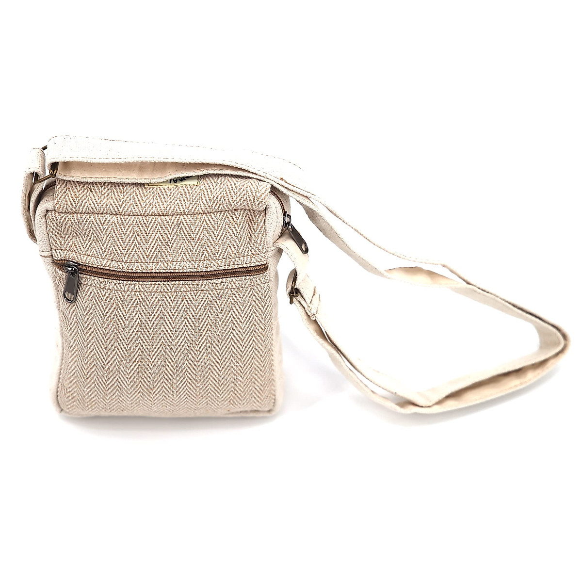 Unique design Mushroom Embroidery Hemp Hobo Passport crossbody bag Festival Travel Bag 100% Himalaya Hemp FAIR TRADE MADE Handmade with Love., Natural White