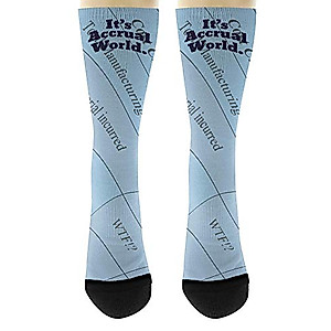 Accounting Socks It's Accrual World 1-Pair Novelty Crew Socks