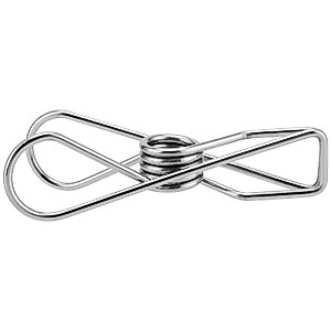 HOZEON 100 Pack 2.36 Inches Stainless Steel Clothespins, Metal Clothes Pins, Bulk Clothes Pins Small Wire Clips Drying Pegs Hanging Clip Clamps for Clothesline, Food Bag, Photos, Silver