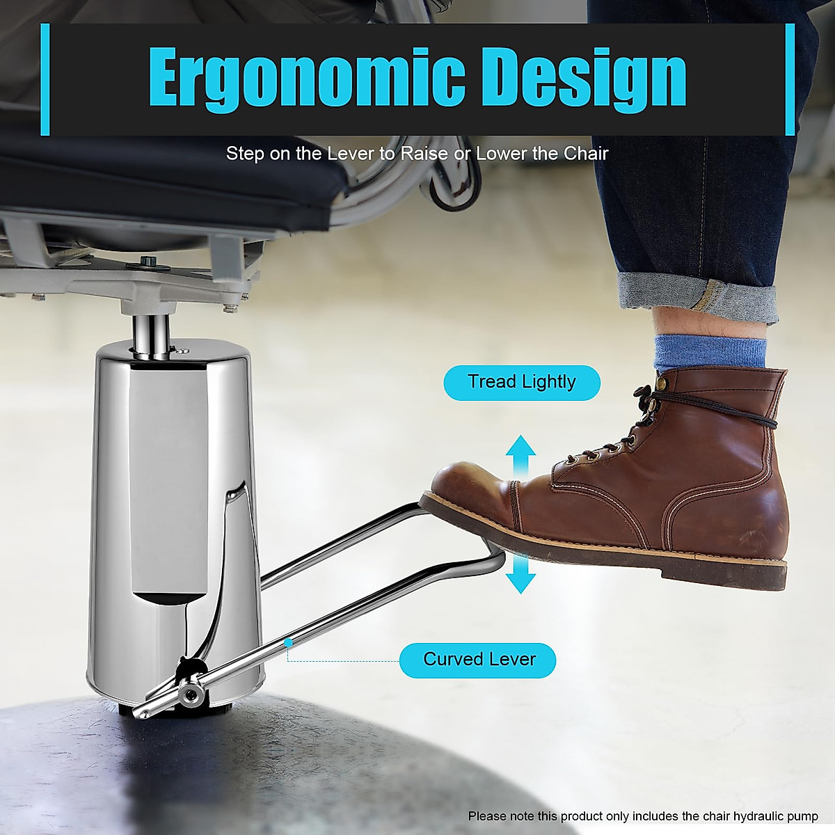 Chair Replacement Hydraulic Pump, 4 Screw Pattern for Bar Beauty Salon Barber Hairdressing Adjustable Height 11cm / 4.3inch & Weight Capacity 440 lbs/200kg