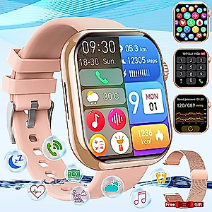 Smart Watch for Men Women,Blood Glucose Smartwatch with Blood Pressure Heart Rate Monitor 1.88" Touch Screen Bluetooth Watch (Make/Answer Call),IP67 Waterproof Smart Watch for Android iOS Phones Gold