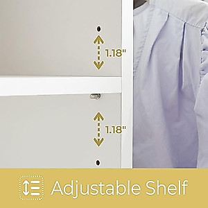 UDeuxff Bedroom Armoire，Wardrobe Armoire Closet, Drawers and Shelves, Handles, Hanging Rod, for Bedroom ，White (A)
