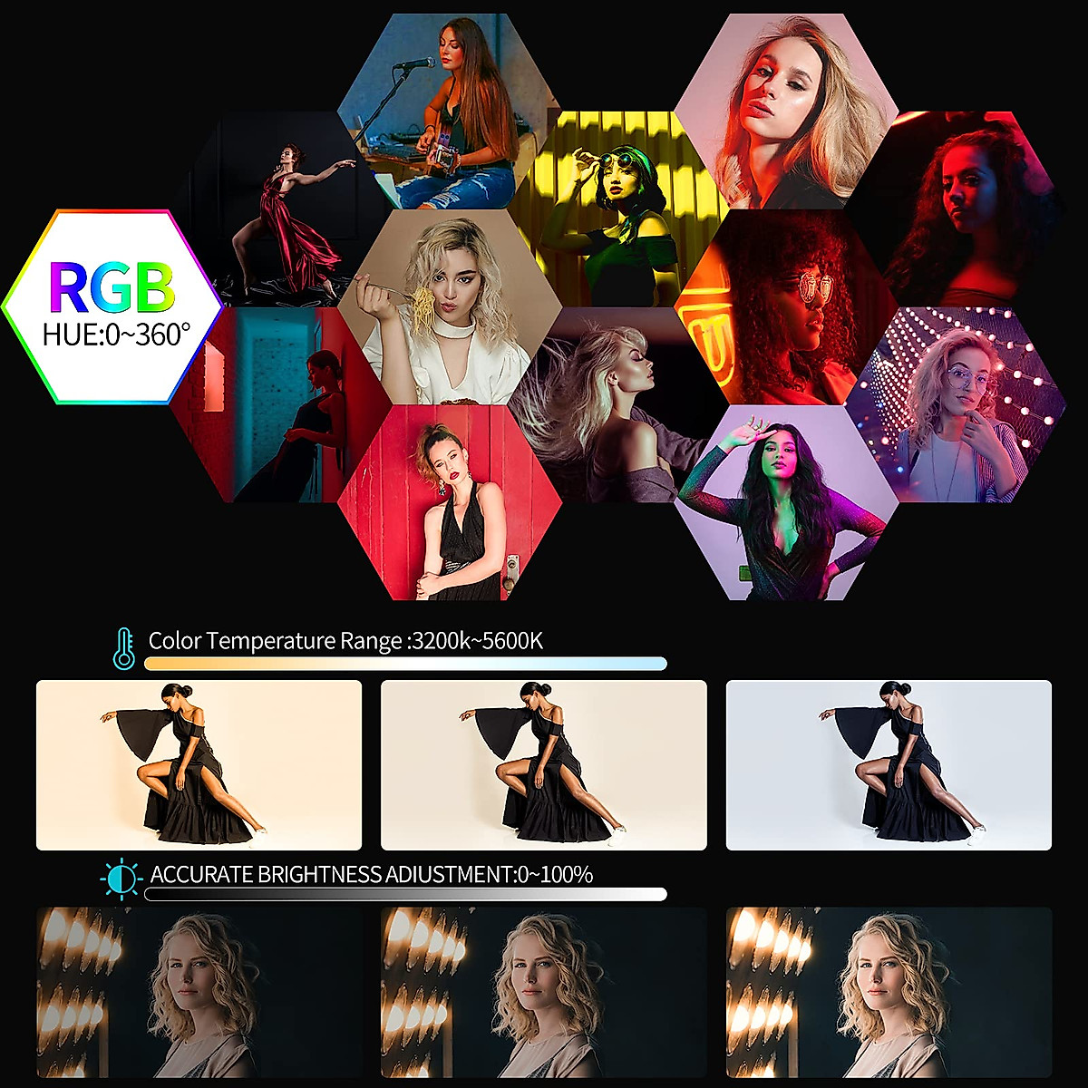 GVM RGB LED Video Light Kit, Dimmable Photography Lighting with APP Control, 680RS 50W 3 Packs Led Panel Light for YouTube Studio, Video Shooting, Gaming, Streaming, Zoom, Broadcasting, Conference