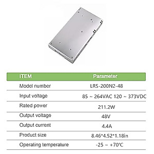 Safe & Protected FerroFab LRS-200N2-12 200W 48V 4.4A Industrial Power Supply - Built-in Protections, Prevents Equipment Damage, Ensures Reliable Operation, Ideal for Automation