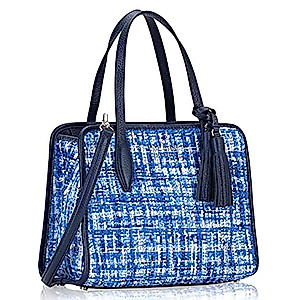 Kate Spade New York Rowe Tweed Medium Top Zip Satchel Handbag Crossbody