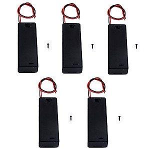 LampVPath (Pack of 5 Single AA Battery Holder with Switch and Cover, 1 AA Battery Holder with Cover and Switch, AA Battery Holder with Leads Wires