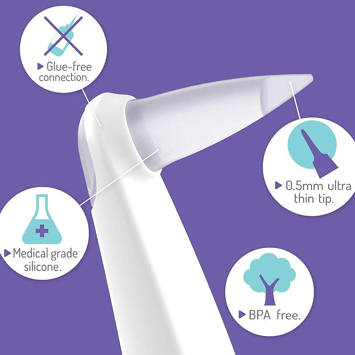 Kleo Baby Dental Pick, Safe and Soft for Teeth Cleaning, Medical Grade Silicone Toothpick for Children, Kids Flossing Tool, Can Be Sterilized by Boiling Water or Dishwasher.