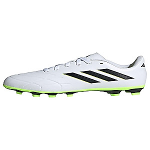 adidas Copa Pure.4 Firm Ground Sneaker, White/Core Black/Lucid Lemon, 1.5 US Unisex Little Kid
