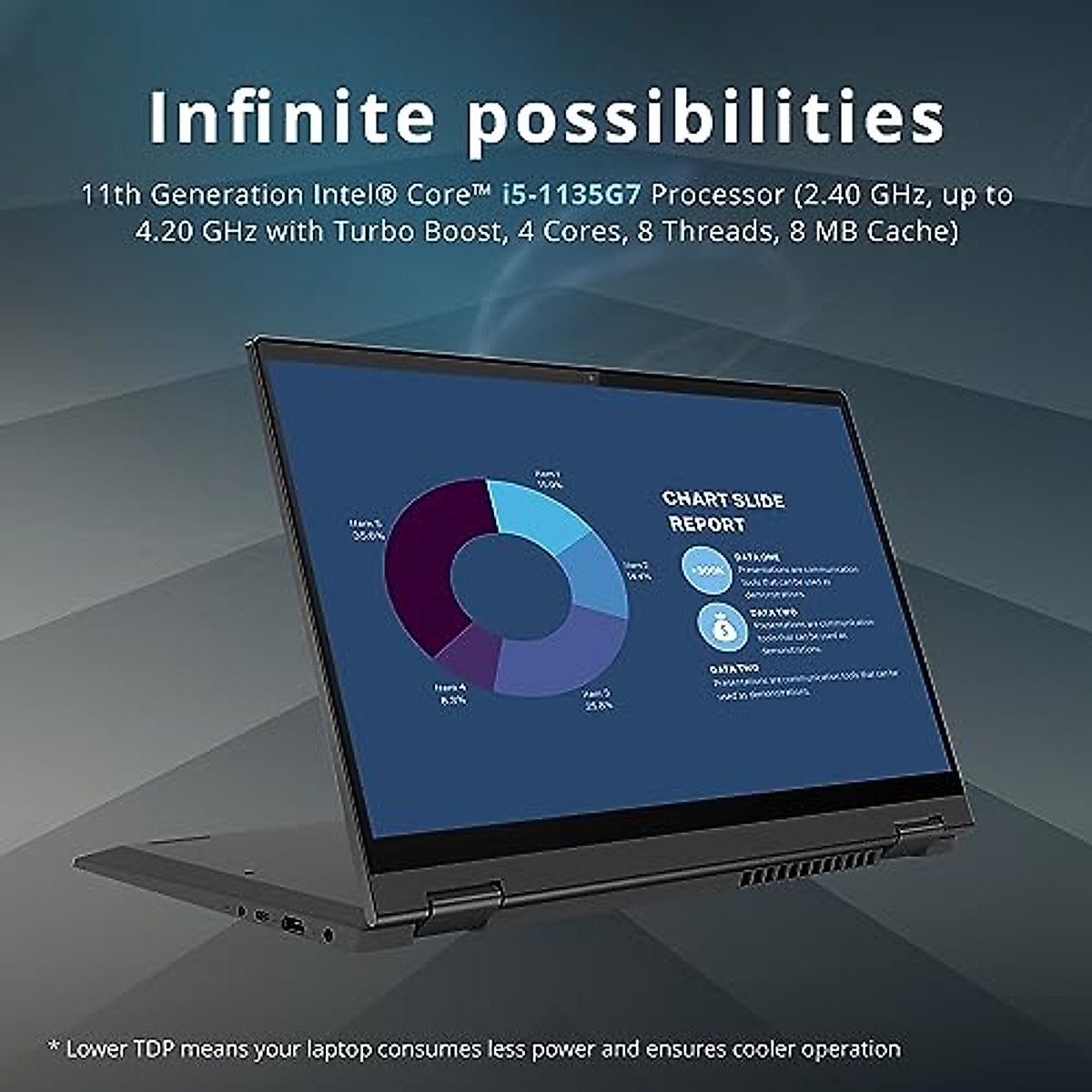 Lenovo IdeaPad Flex 5 15.6" FHD Touchscreen Laptop, Intel Core i5 1135G7, 8GB RAM, 1TB SSD, Intel Iris Xe, Backlit Keyboard, Fingerprint Reader, Wi-Fi AX, Gray, Win 11, 32GB USB Card (Renewed)