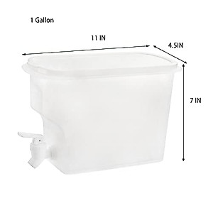 Jucoan 2 Pack 1 Gallon Fridge Beverage Drink Dispenser with Leak-proof Spigot, Plastic Cold Drink Juice Beverage Dispenser Jug for Party Drink, Juice, Iced Tea, Lemonade, Cold Brew