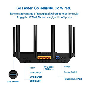 TP-Link AX5400 Tri-Band WiFi 6 Router (Archer AX75)- Gigabit Wireless Internet Router, ax Router for Streaming and Gaming, VPN Router, OneMesh, WPA3 (Renewed)