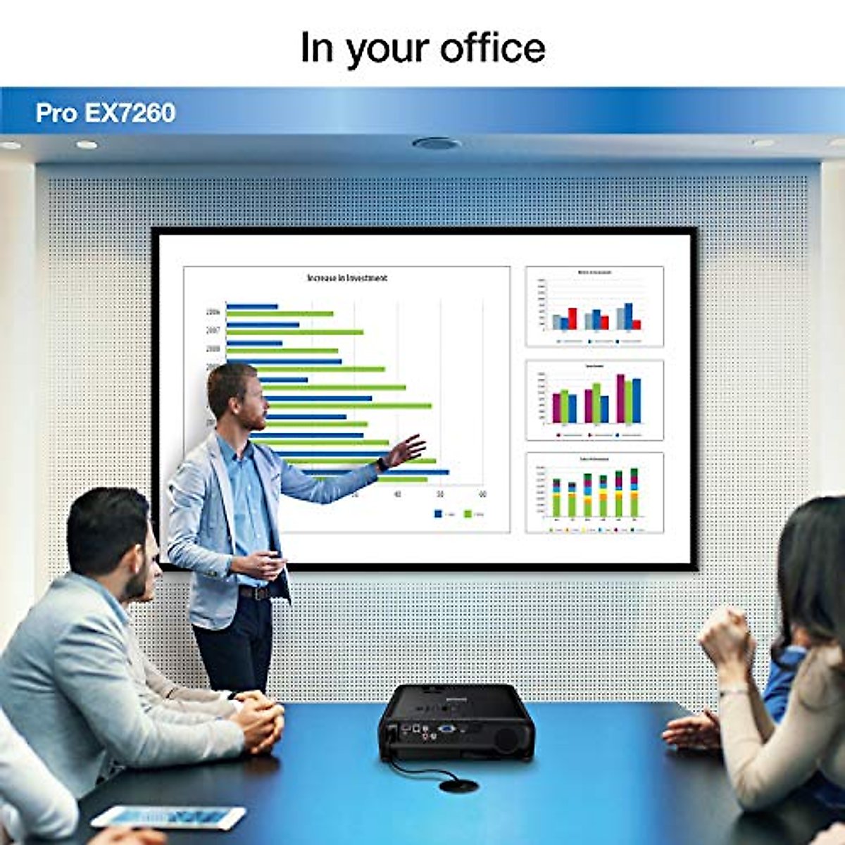 Epson Pro EX7260 WXGA 3,600 lumens color brightness (color light output) 3,600 lumens white brightness (white light output) wireless HDMI MHL 3LCD projector