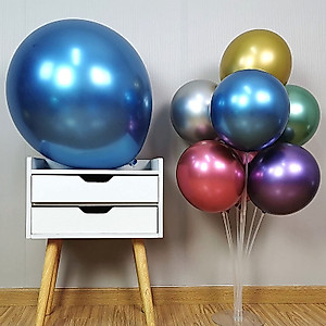 MOXMAY 18 inch 10 pcs Chrome Metallic Party Balloons Thick Shiny Latex Balloons for Birthday Wedding Engagement Anniversary Graduation Baby Shower Christmas Festival Party Supplies(Gold)