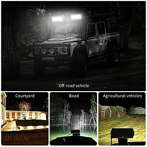 7 Inch LED Light Bar, 240W 24000lm LED Pod Lights for Tractors, LED Work Lights for Truck, Spot Flood Combo Beam Off Road Light Pods Fog Lights for Boat Trailer Pickup Car RZR ATV UTV RV, 6 Pack