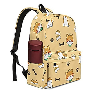 Dog Fashion Backpack Casual 17 Inch Bookbag,Cute Lightweight Daypack Laptop Backpack for Teen/Boys/Girls