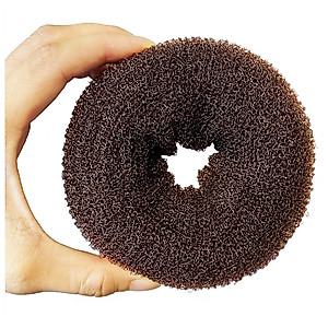 ClothoBeauty Extra Large Ring Style Bun Shaper for Thick and Long Hair, Women's Chignon Donut (4.3 in., Brown)