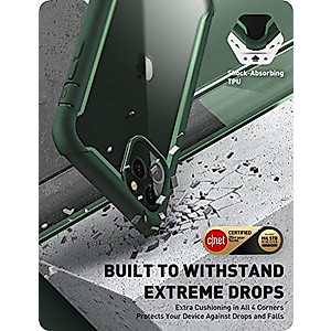 i-Blason Ares Case for iPhone 11 Pro Max 2019 Release, Dual Layer Rugged Clear Bumper Case with Built-in Screen Protector (Green)