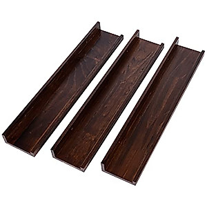 MBYD Floating Shelves 3 Same Dimensions, 24 Inch Deep Walnut Solid Wooden Shelves for Wall, Wall Mount Picture Ledge Wall Shelf for Home, Kitchen, Office, Living Room