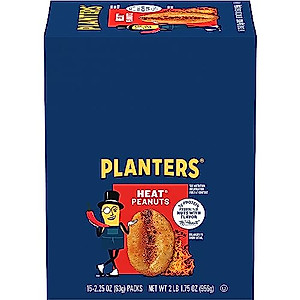 Planters Heat Peanuts (2.25oz Bags, Pack of 15)