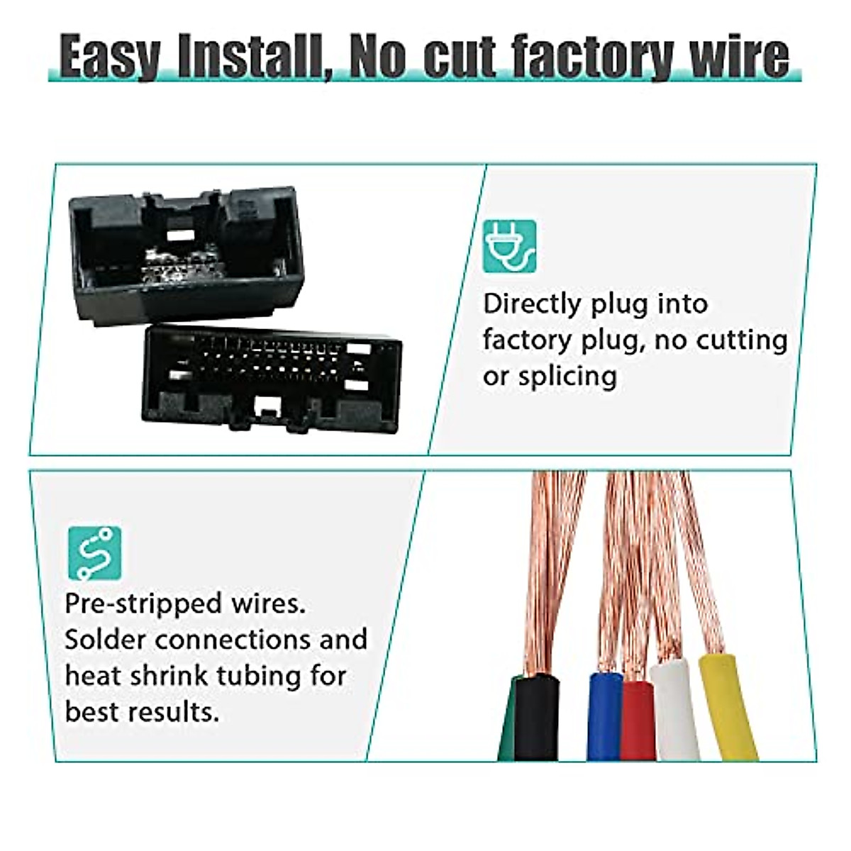 RED WOLF Radio Stereo Wiring Harness Connector Plug for Ford Transit 2014-2019, 2013-2018 Ford Fiesta, 2013-2017 Ford Focus