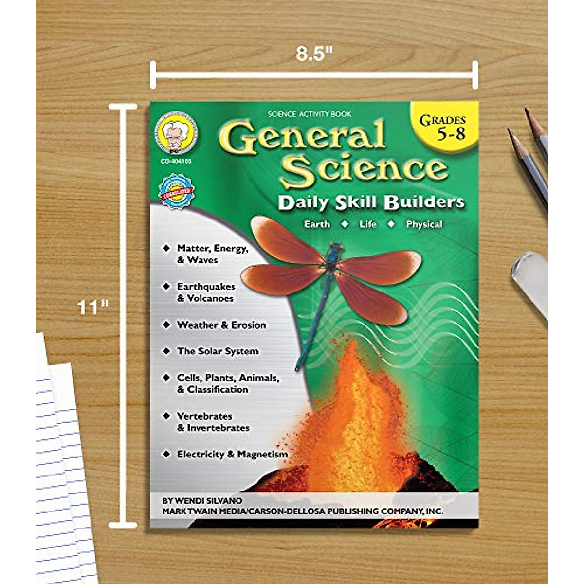 Mark Twain General Science Activity Book, Science for Kids Grades 5-8, Physical, Life, and Earth Science Books, 5th Grade Workbooks and Up, Classroom or Homeschool Curriculum (Daily Skill Builders)