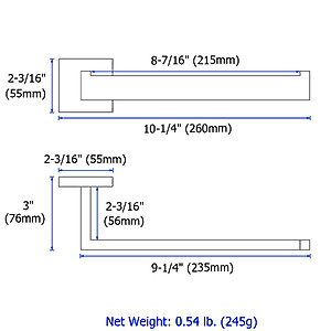 Angle Simple Hand Towel Holder, SUS 304 Stainless Steel Bathroom Towel Hanger Rack for Wall, Brushed Gold, 10.24 Inches