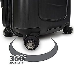 Traveler's Choice Silverwood Polycarbonate Hardside Expandable Spinner Luggage, Brushed Metal, Checked-Large 30-Inch