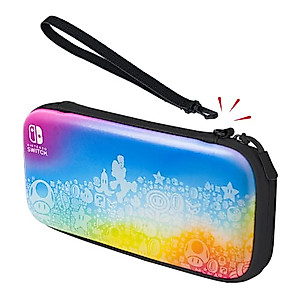 PDP Travel Case with Wrist Strap and Built-in Stand - Nintendo Switch/Lite/OLED Compatible - Super Mario Lumalee Star Spectrum
