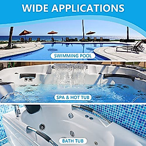 Pool Test Strips 7 in 1, 100 ct Spa Test Strips for Hot Tub Water, Pool Test Strips for Inground Pool, Testing Hardness, Free Chlorine, Bromine, Total Chlorine, Cyanuric Acid, Total Alkalinity, pH