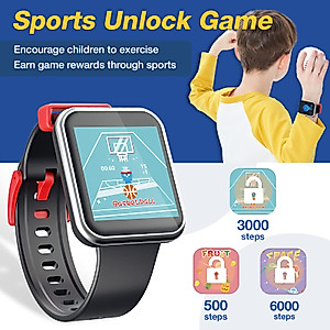 Byserten Kids Fitness Activity Tracker Watch, Birthday Gifts for 6 7 8 9 Year Old Boys Girls Teens, IP68 Waterproof Kids Smart Watch Boys with Fitness Tracking Puzzle Game