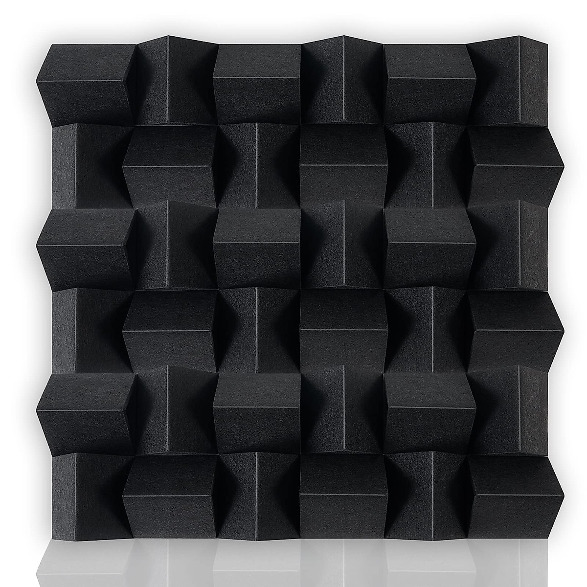 BUBOS Acoustic Panels,DIY Acoustic Diffuser Sound diffuser Panels Full frequency sound absorption（24 x 24Inch）,better Acoustic Treatment for Recording Studio, Office, Home Studio(Black)