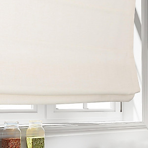 Cordless Blackout Roman Shades Window Blinds, Linen Cream Window Roman Blinds, Custom Washable Roman Shade for Window, Door Window, Bathroom Window